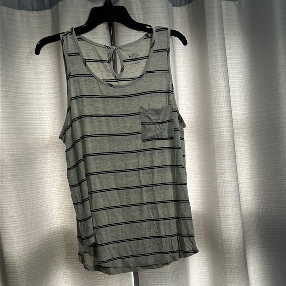 Market & Spruce | Tops | Market Spruce Gray With Black Stripes Tank Top ...